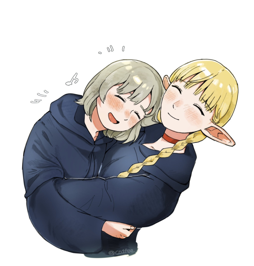 Safebooru - 2girls blonde hair blush braid choker closed eyes closed ...