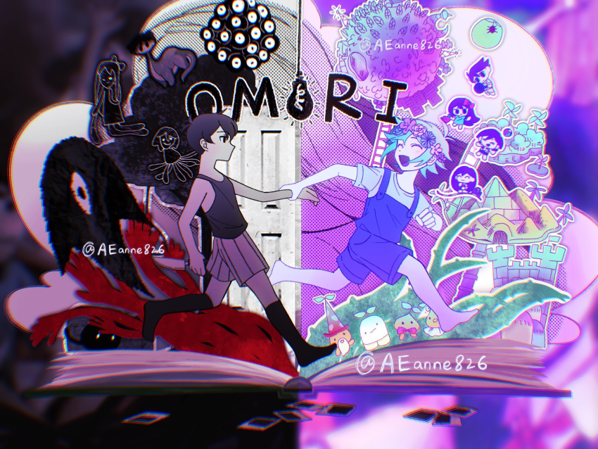 Safebooru - 2boys aeanne antenna hair artist name aubrey (headspace ...