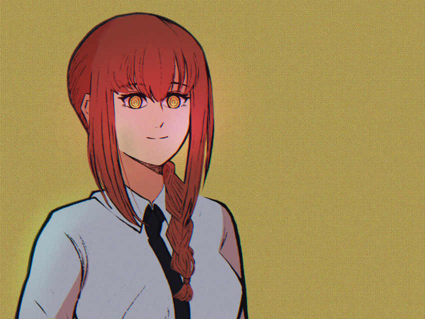 Safebooru - 1girl alt text black necktie braid braided ponytail breasts chainsaw man commentary ...