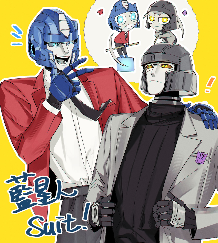 Safebooru - 2boys absurdres blue eyes chibi d-16 (transformers one ...