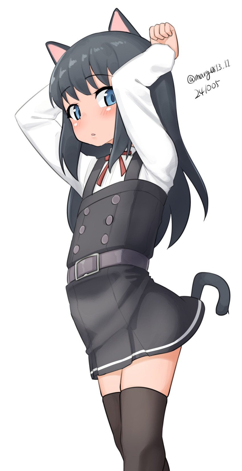 Safebooru - absurdres animal ears asashio (kancolle) asashio kai ni (kancolle) belt black belt ...