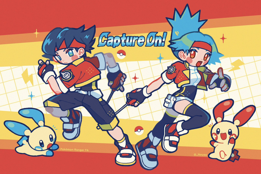 Safebooru - 1boy 1girl black hair black thighhighs blue eyes blue hair ...