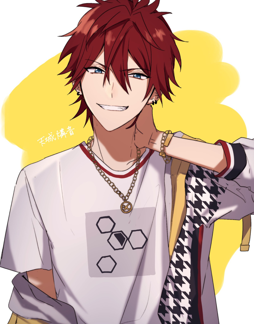 Safebooru - 1boy amagi rinne arm at side bishounen blue eyes bracelet cowlick crossed bangs ...