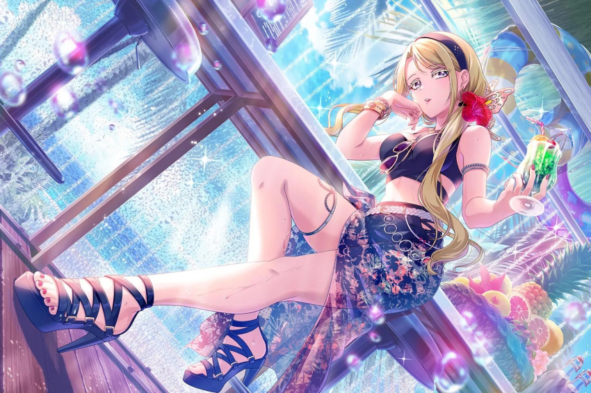 Safebooru - bikini blonde hair blue eyes d4dj long hair neo (d4dj) | 5257573