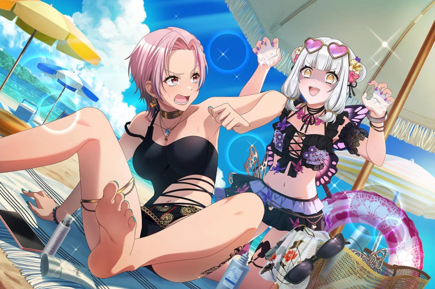 Safebooru - bikini d4dj long hair purple hair smile weronika (d4dj) yellow eyes | 5256940