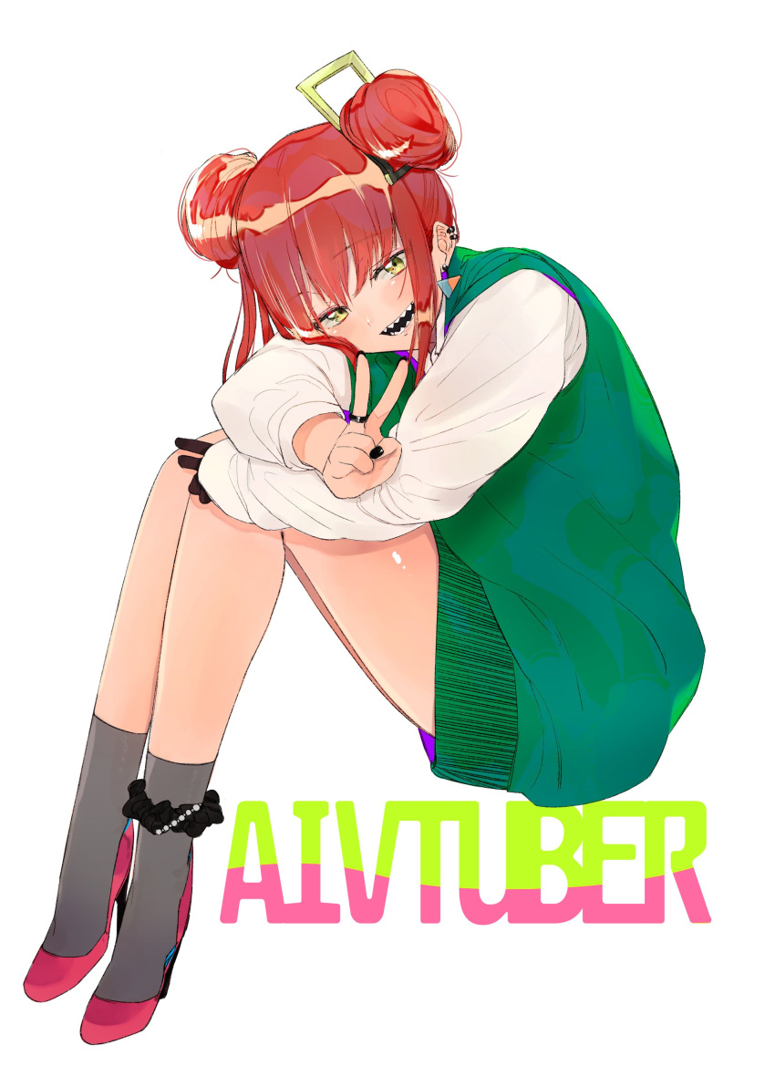 Safebooru - 1girl :d absurdres alternate costume ankle scrunchie arms ...
