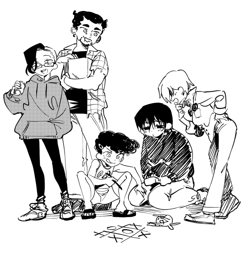 Safebooru - 2girls 3boys angel (omori) bag beard charlene (omori ...