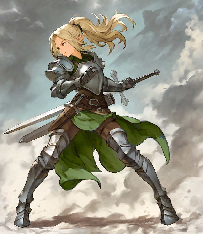 Safebooru - 1girl armor belt blonde hair breastplate brown belt closed mouth collared shirt ...