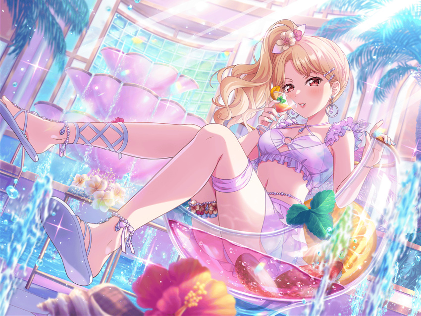 Safebooru - bang dream! bikini blonde hair kirigaya touko long hair smile yellow eyes | 5256943