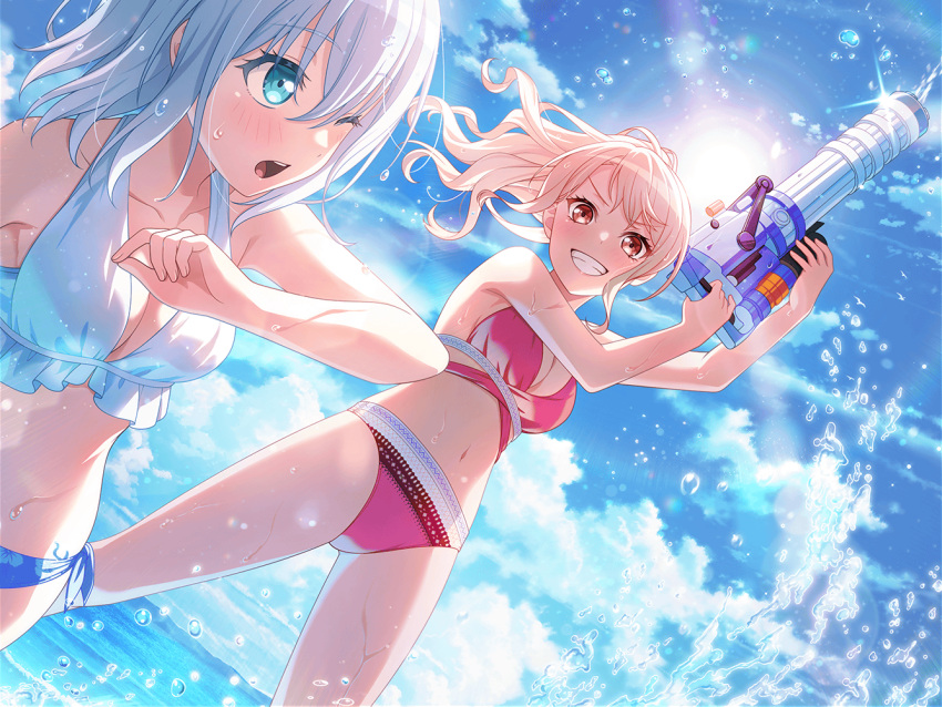 Safebooru - bang dream! bikini blonde hair kirigaya touko long hair smile yellow eyes | 5256942