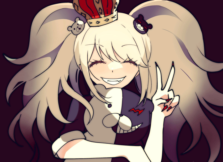 Safebooru - 1girl bear hair ornament closed eyes crown danganronpa ...