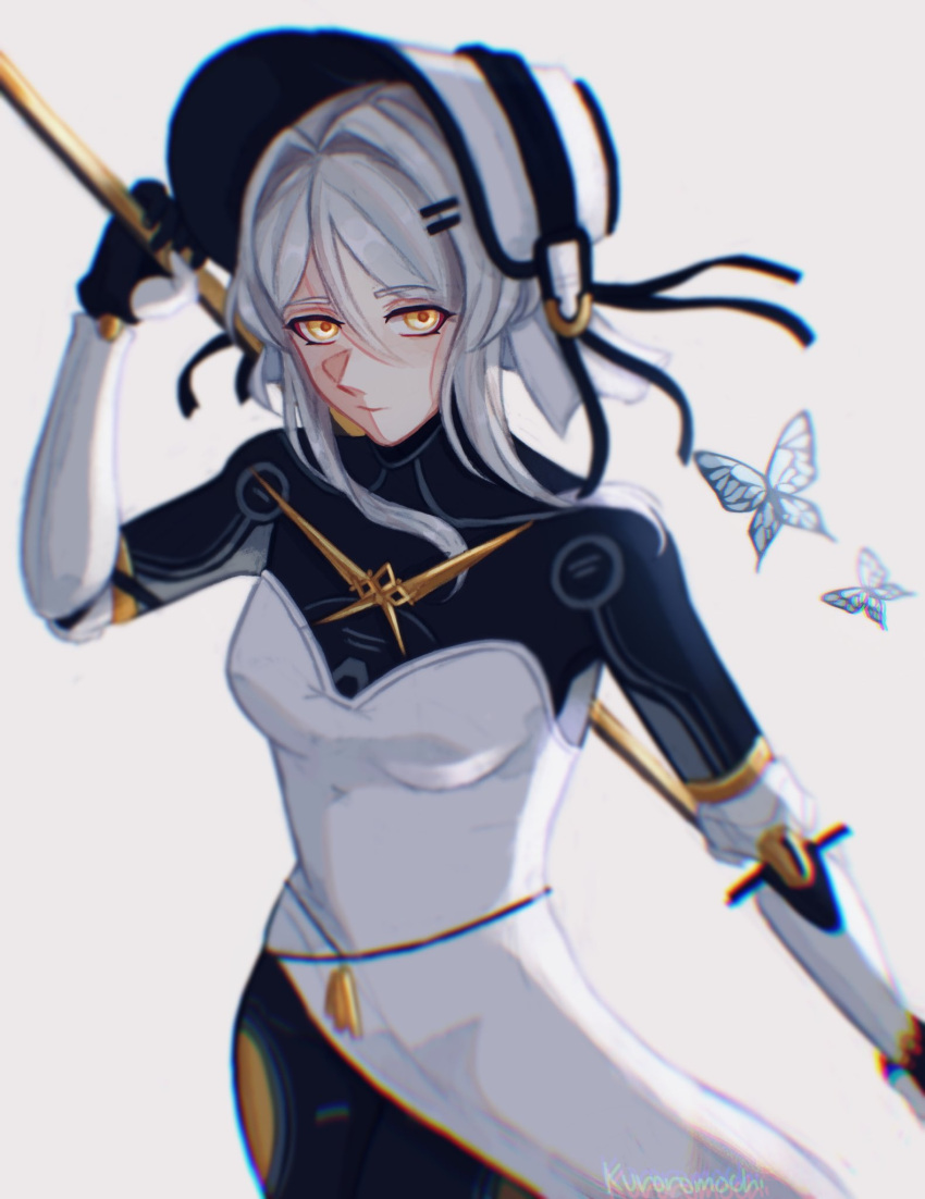 Safebooru - bodysuit bonnet bug butterfly dress grey hair haicma ...