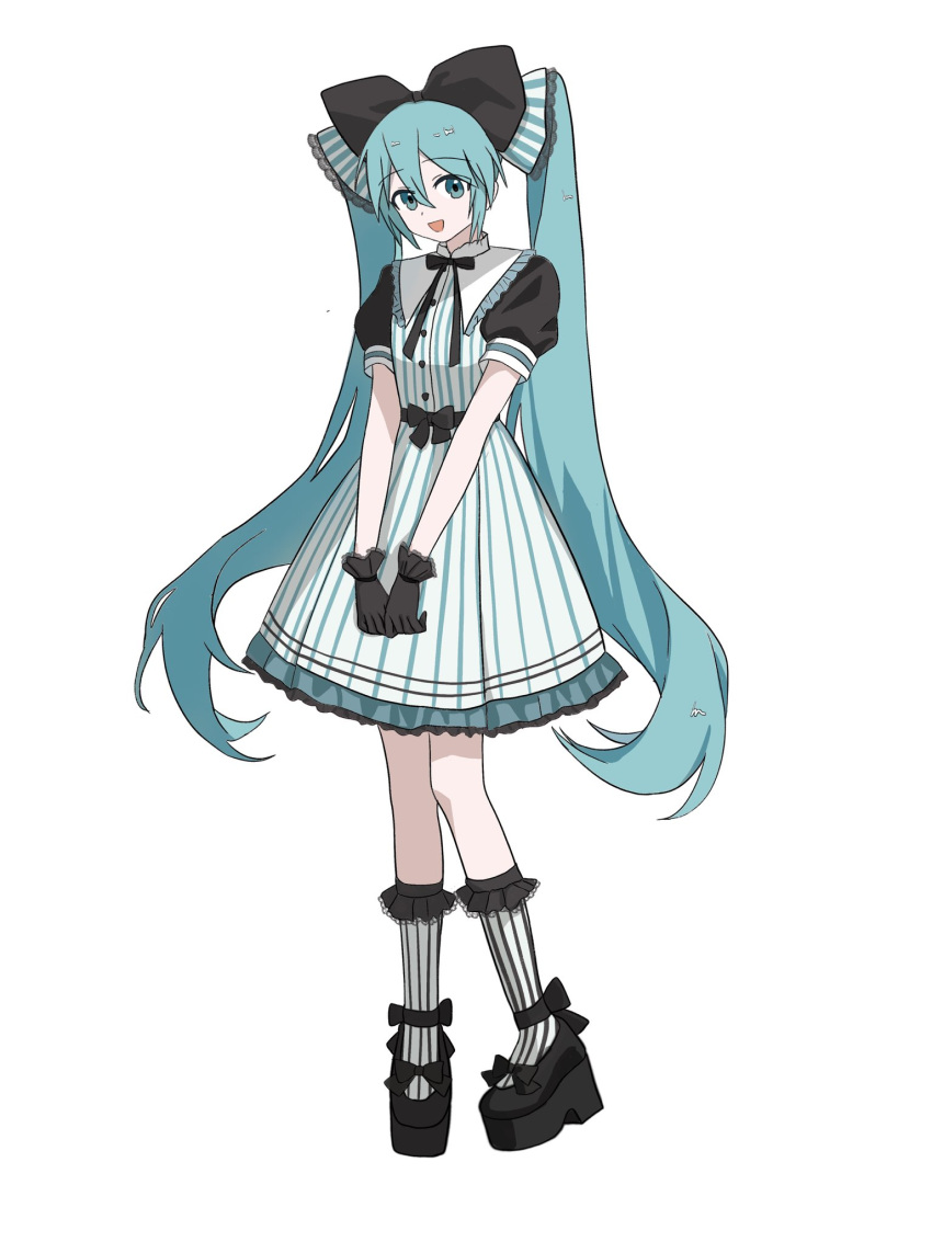 Safebooru - 1girl aqua eyes aqua hair bigrabbitcookie full body gloves hatsune miku high heels ...