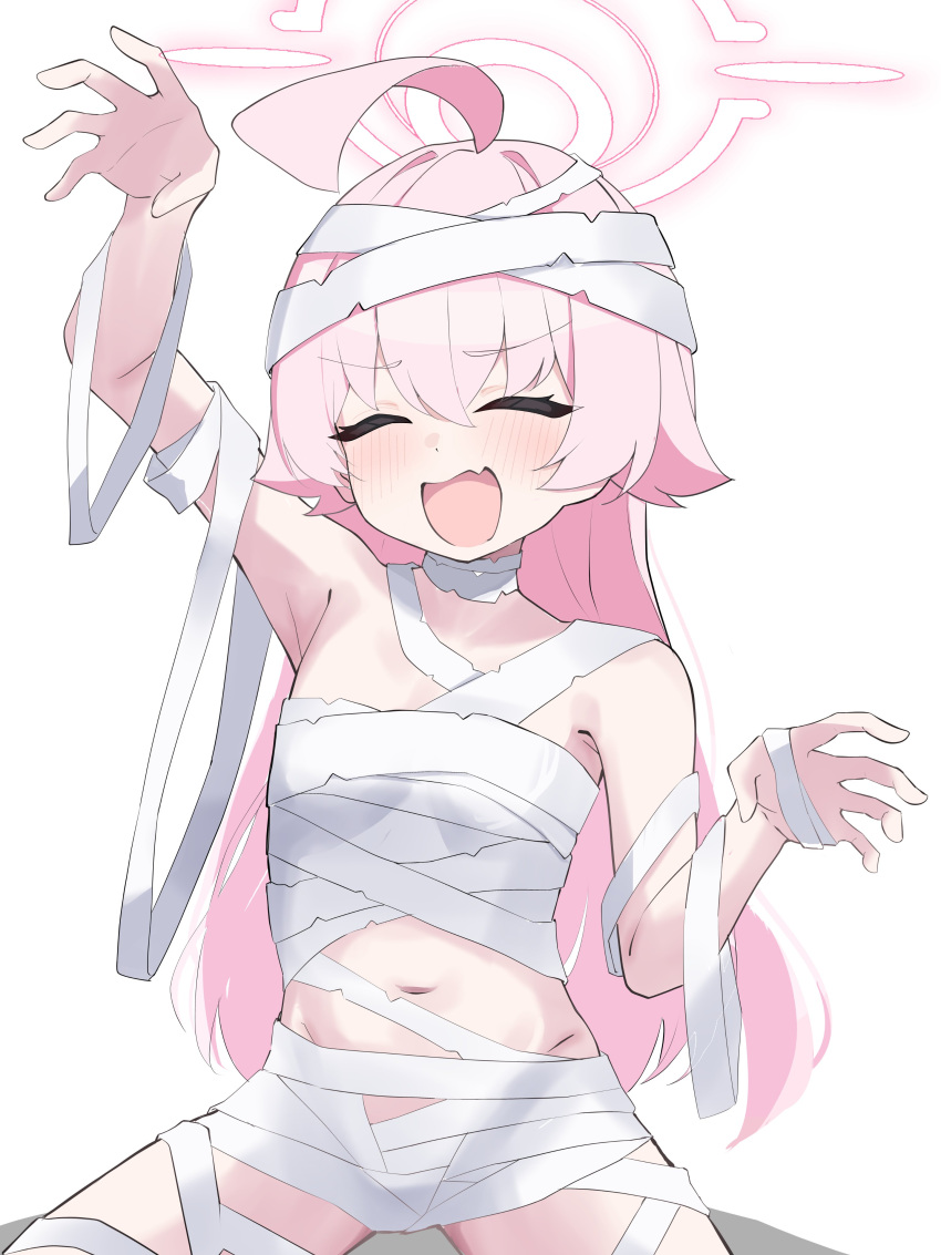 Safebooru - absurdres ahoge bandaged arm bandaged chest bandaged head bandages blue archive claw ...