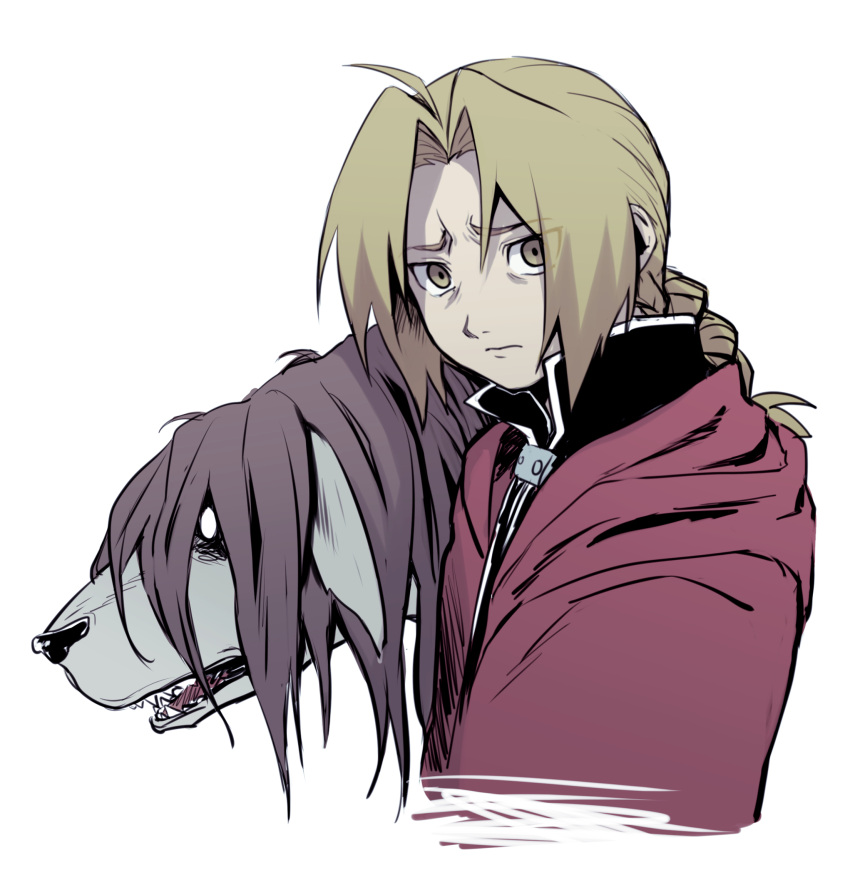 Safebooru - 1boy animal blonde hair braid brown eyes closed mouth ...