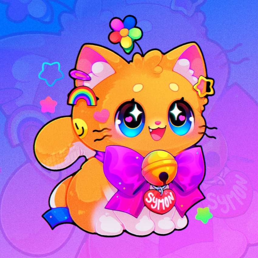 Safebooru - animal animal focus bell blue eyes cat collar colorful ...