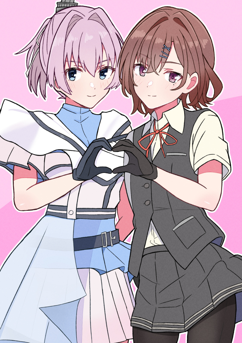 Safebooru - 2girls absurdres bike shorts under skirt black gloves black ...