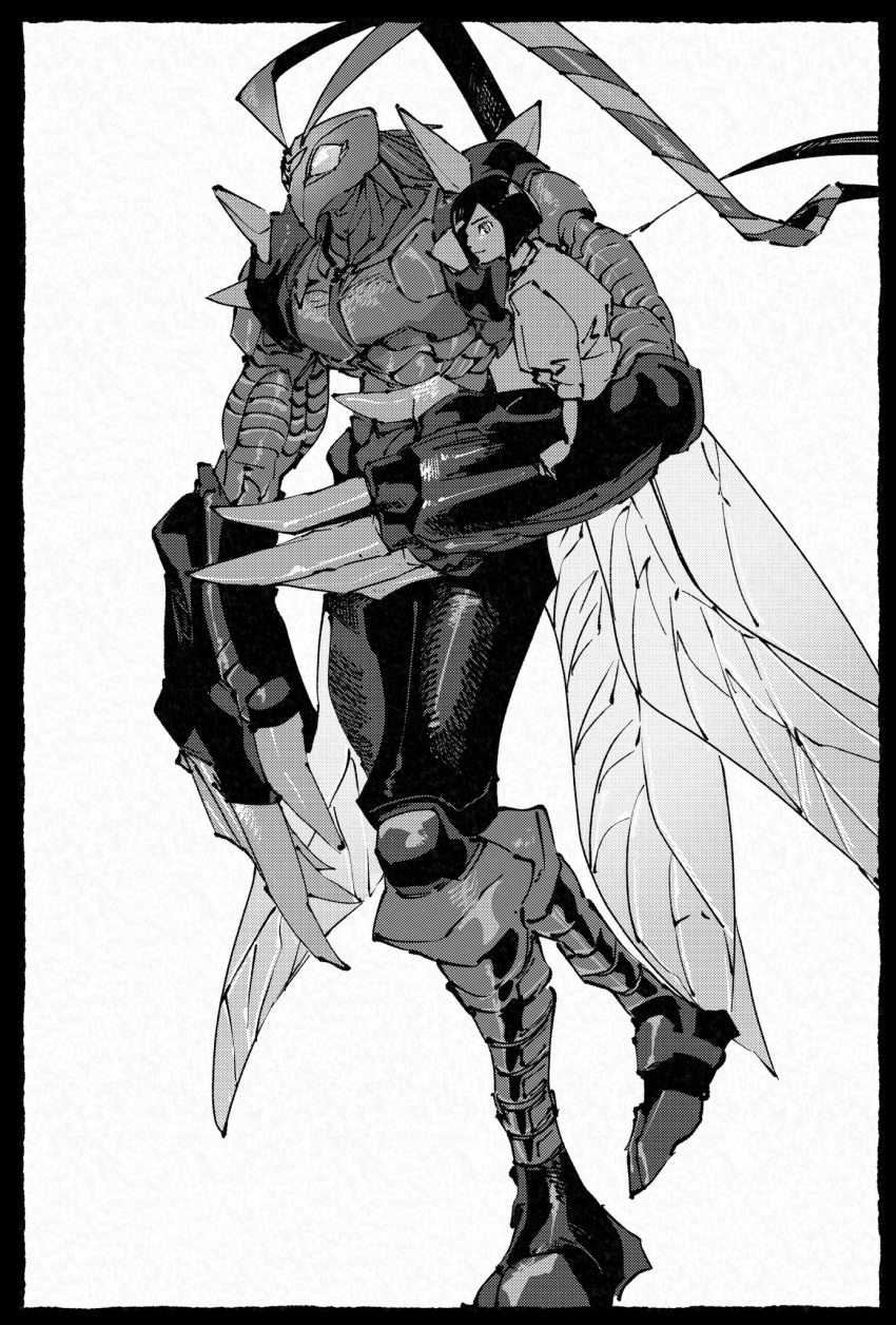 Safebooru - 1boy 1other antennae armor border bug claws digimon digimon ...