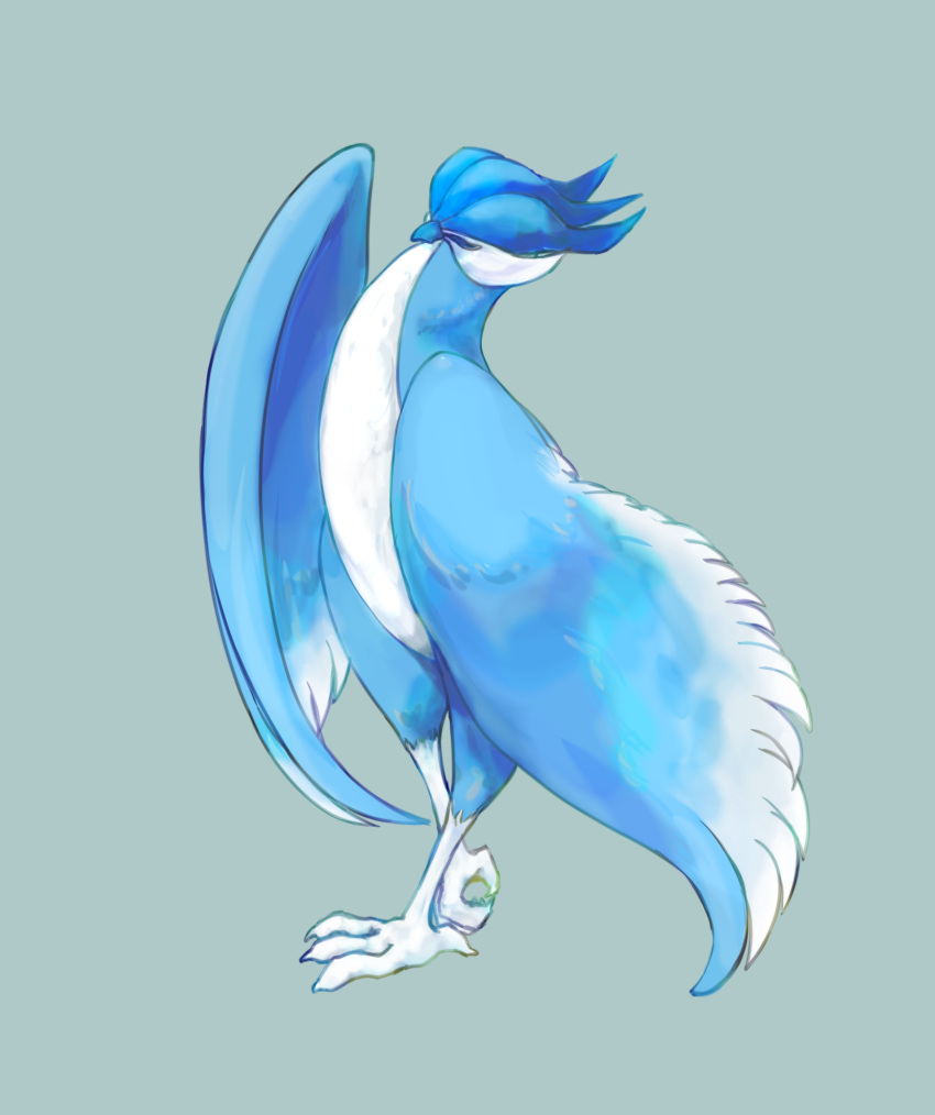 Safebooru - alternate color animal focus bird closed eyes commentary request from side full body ...