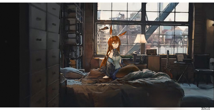 Safebooru - 1girl absurdres amiya (arknights) animal ears arknights ascot bare shoulders black ...