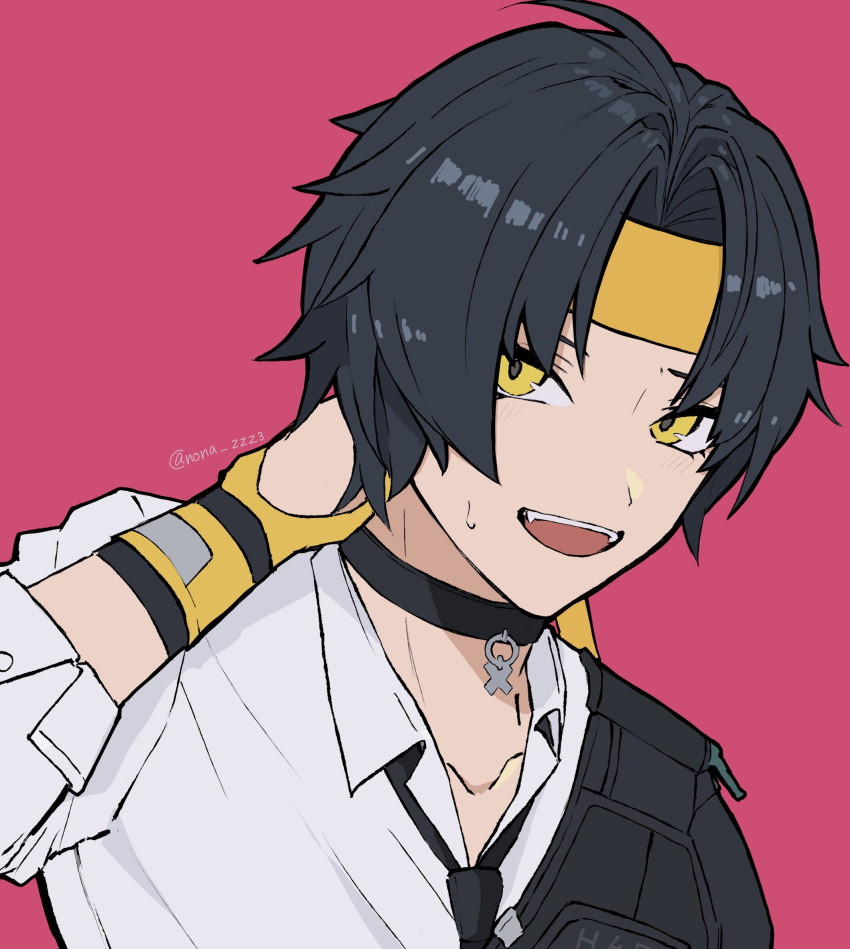 Safebooru - 1boy artist name asaba harumasa black choker black hair choker hairband highres ...