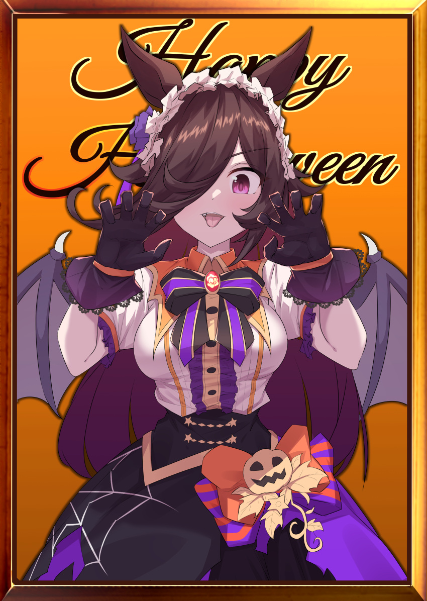 Safebooru - 1girl absurdres alternate breast size animal ears bat wings black gloves claw pose ...