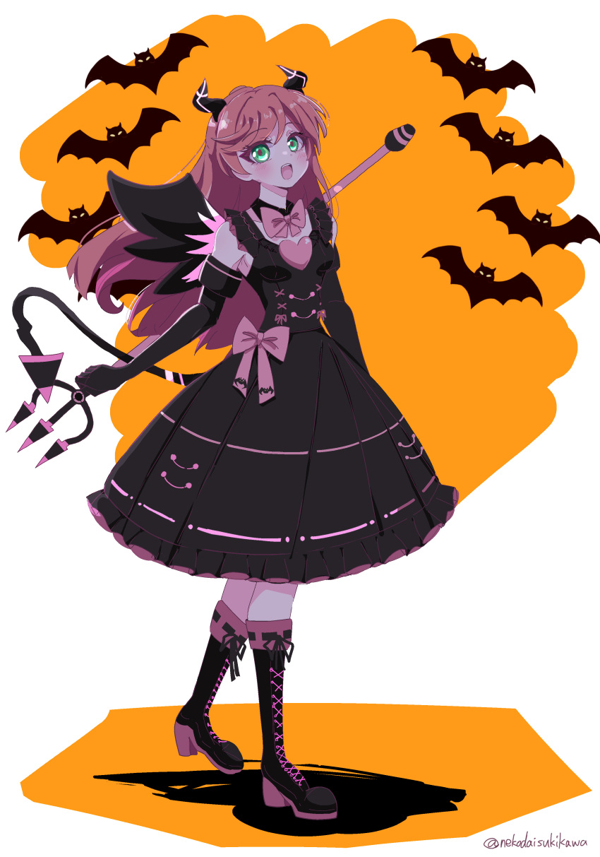 Safebooru - 1girl absurdres bat (animal) black dress black footwear black gloves boots bow ...