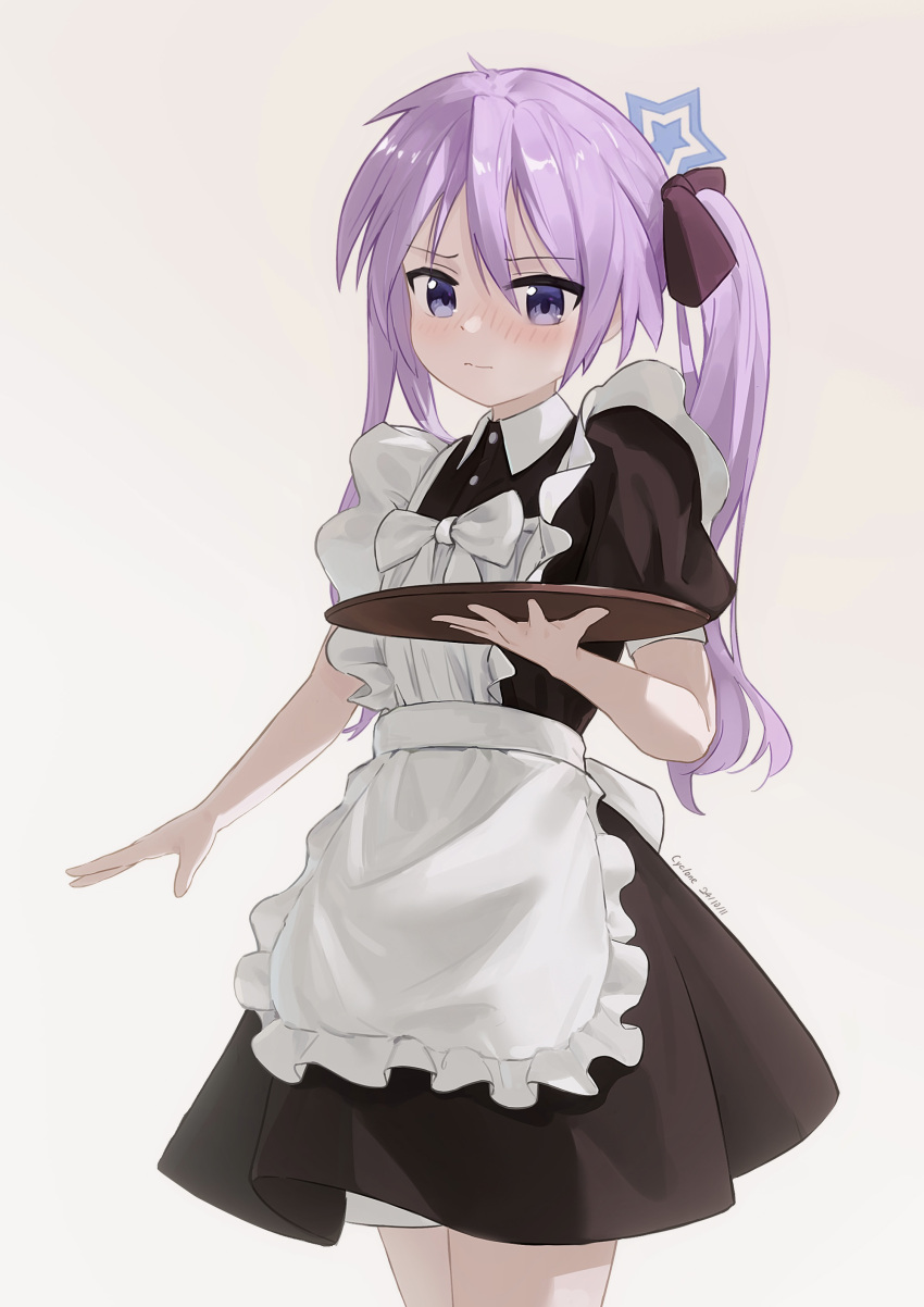 Safebooru - 1girl absurdres alternate costume apron artist name blush bow commentary request ...