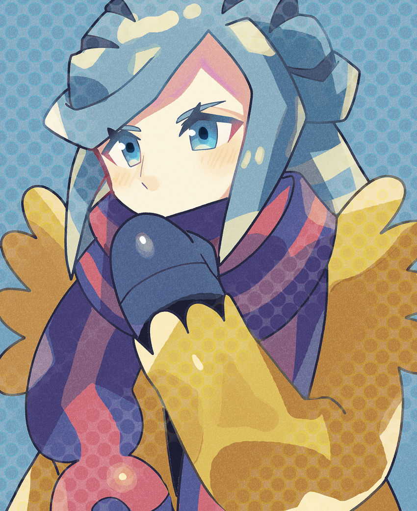 Safebooru - 1boy anidler91 blue background blue eyes blue hair blue ...