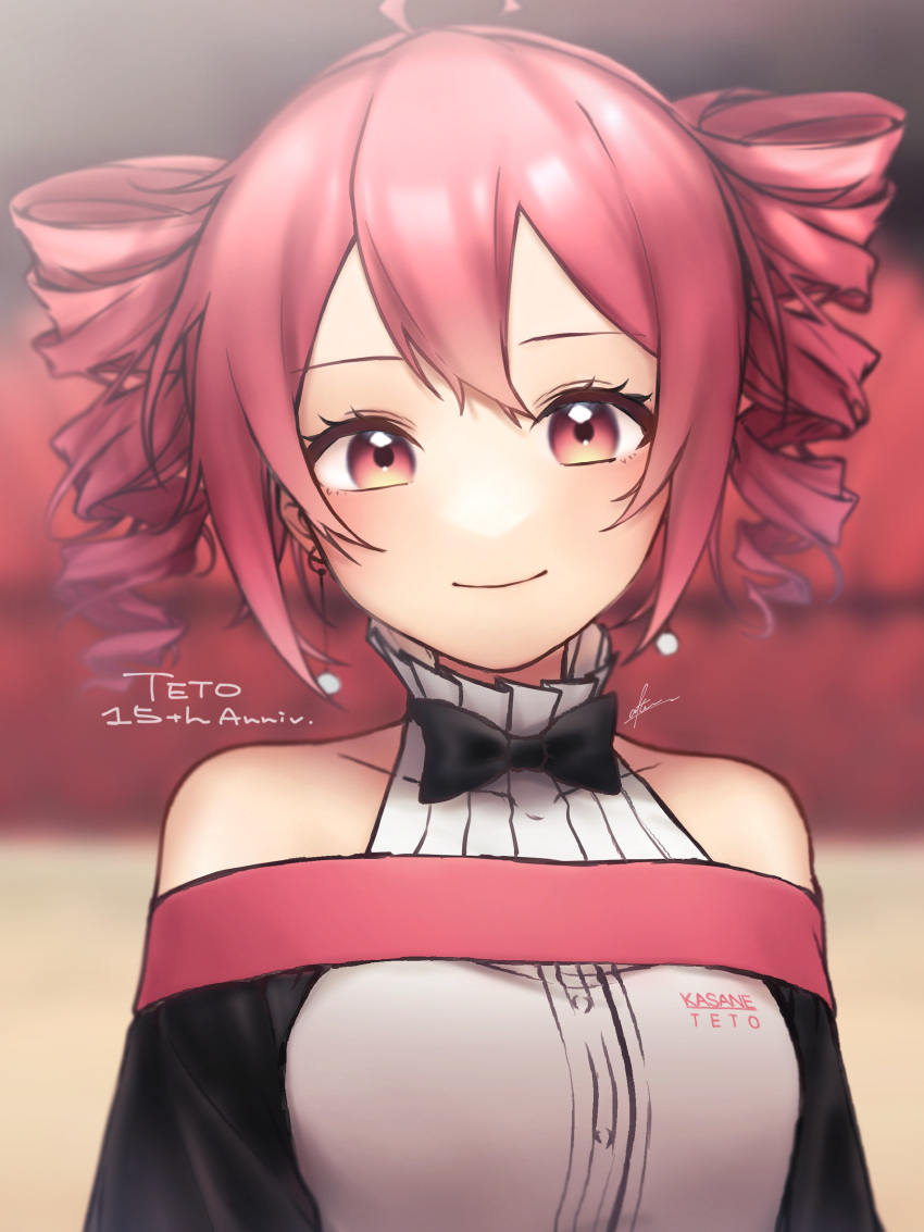 Safebooru - 1girl absurdres after0217 ahoge bare shoulders birthday black bow black bowtie black ...