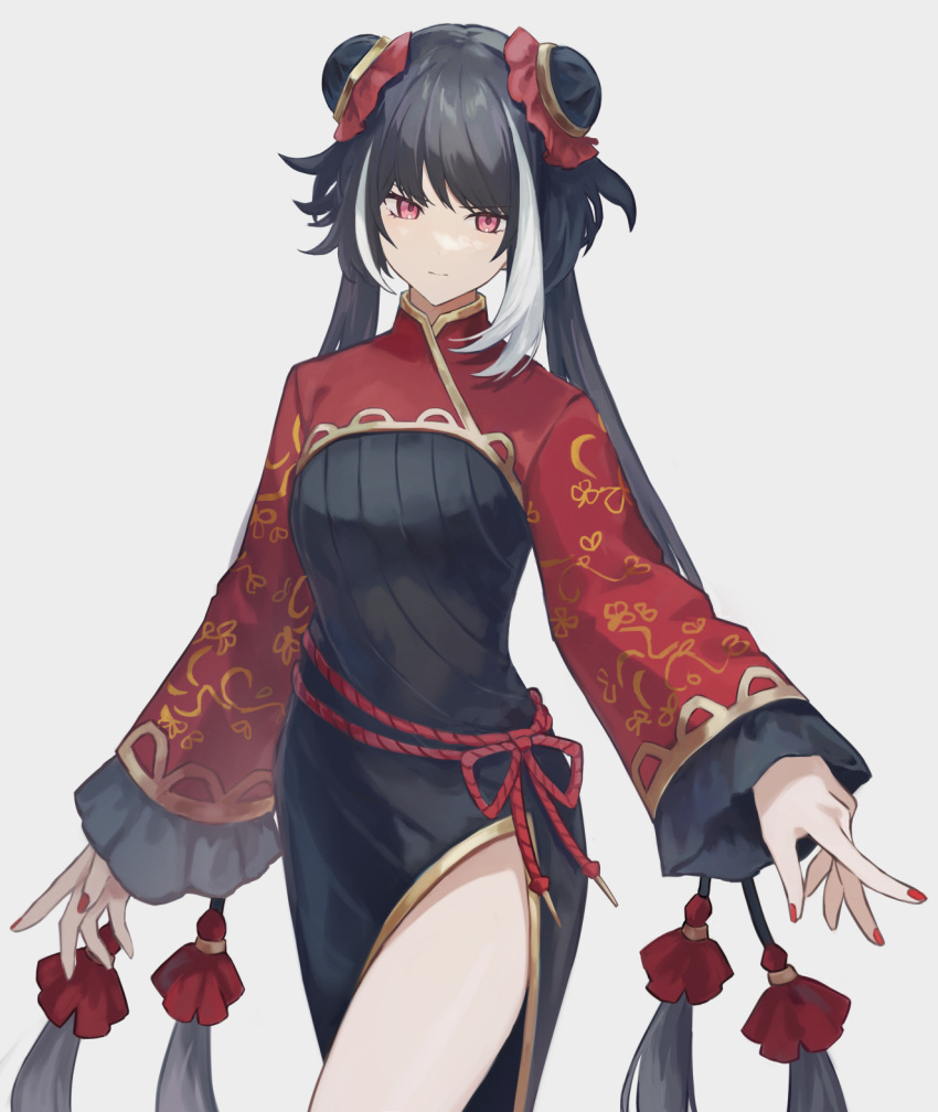 Safebooru - 1girl black dress black hair china dress chinese clothes closed mouth commentary ...