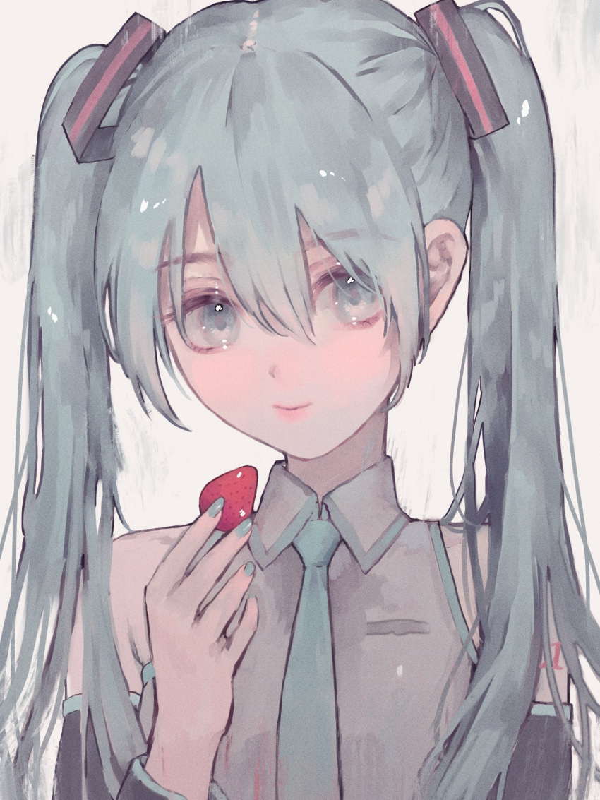 Safebooru - 1girl aqua eyes aqua hair aqua nails aqua necktie arm tattoo blush closed mouth ...