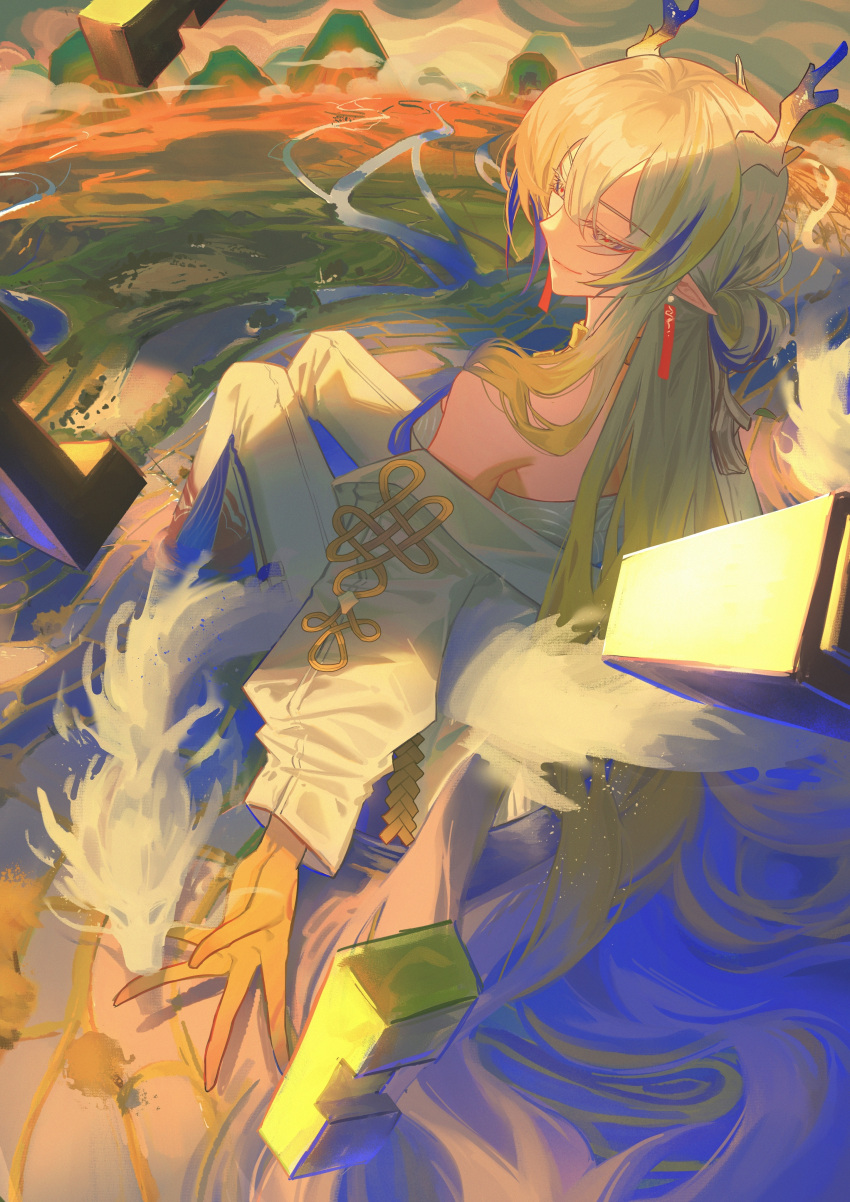 Safebooru - 1girl abaaba22585 absurdres arknights bare shoulders blonde hair chinese commentary ...