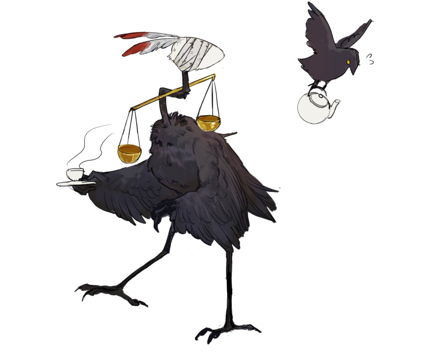 Safebooru - artist request balance scale bird blindfold creature focus ...