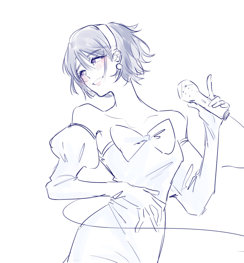 Safebooru - 1girl 32wdsxz absurdres alien stage bare shoulders black hair blush chest bow ...