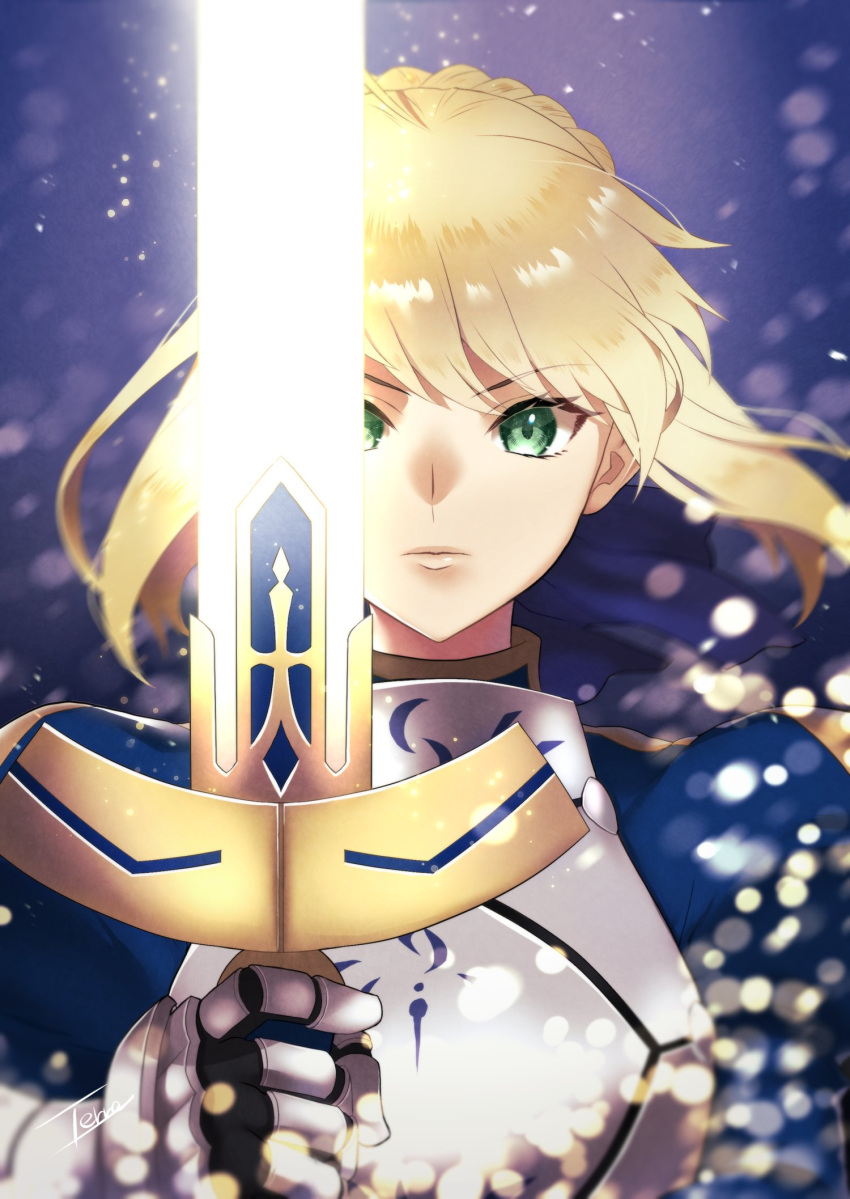 Safebooru - 1girl armor artoria pendragon (fate) blonde hair blue ...