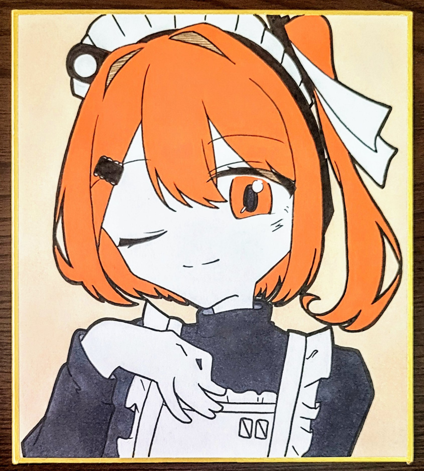 Safebooru - 1girl a.i. voice adachi rei alternate costume apron black shirt chiori ( chio ri ...