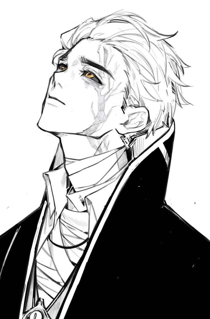 Safebooru - 1boy adam's apple alva lorenz bandaged neck bandages closed ...