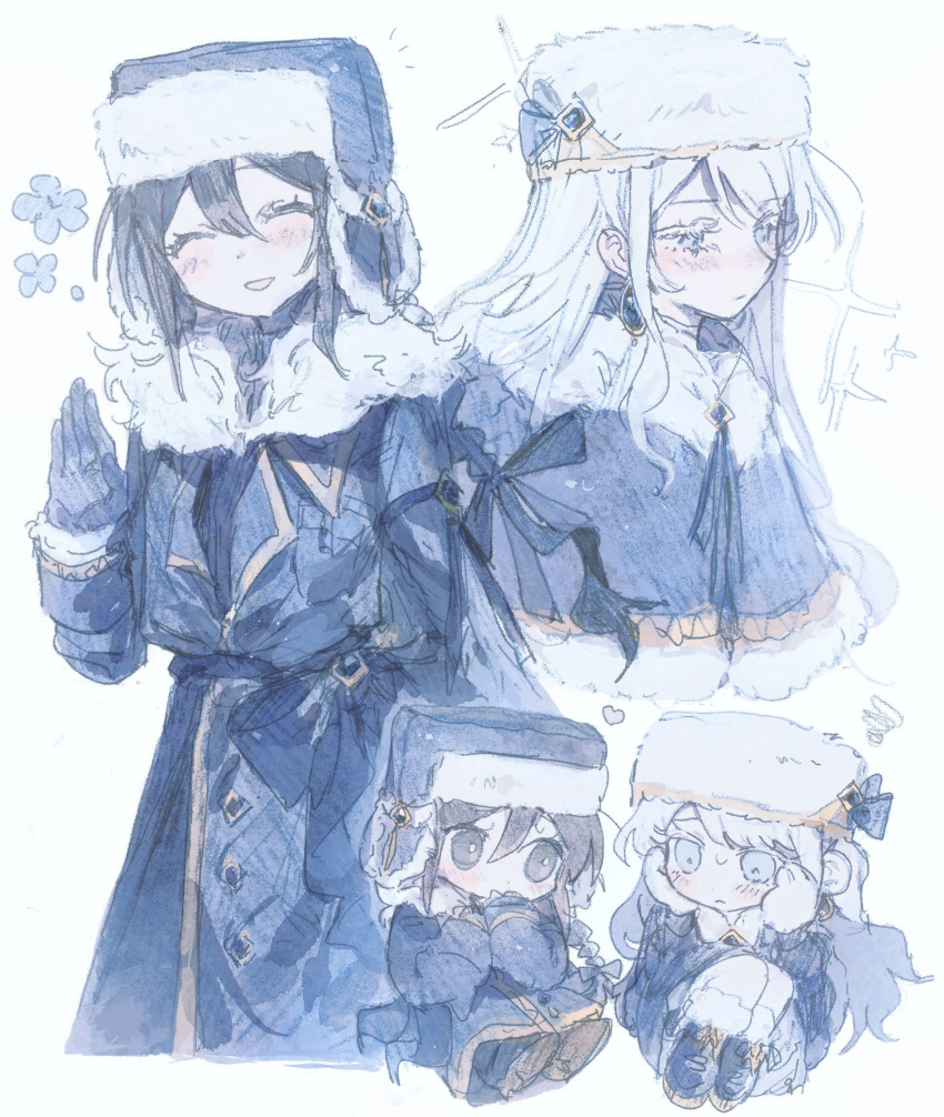 Safebooru - 2girls :d ^ ^ black capelet black gloves black hair black ...
