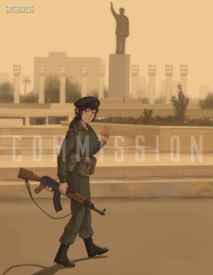 Safebooru 1girl Absurdres Ak 47 Al Firdos Square Ammunition Pouch