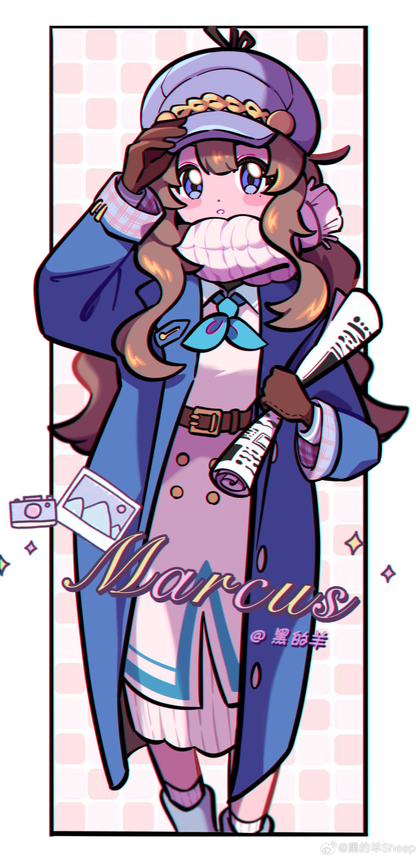 Safebooru - 1girl :o absurdres adjusting clothes adjusting headwear ankle boots artist name belt ...