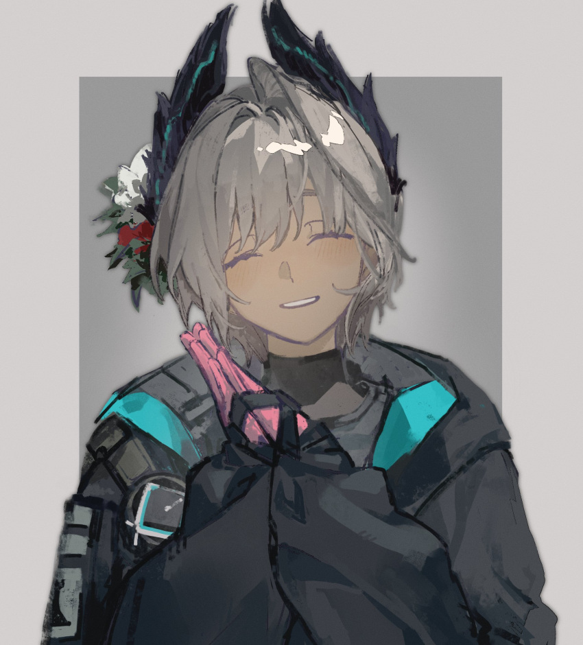 Safebooru - 1girl arknights black coat closed eyes coat coffee addictxx dark-skinned female dark ...