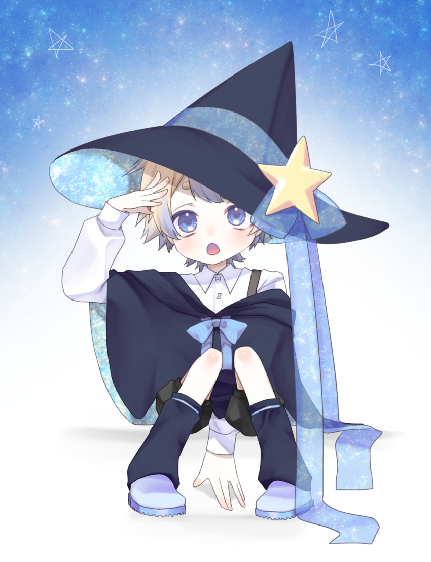 Safebooru - 1boy blonde hair blue eyes blue hair hat highres indie ...