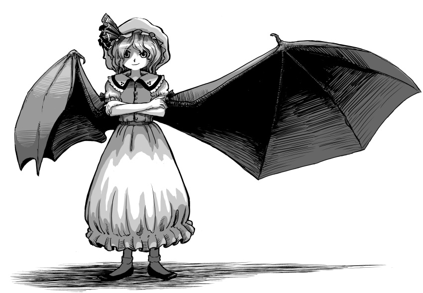 Safebooru - 1girl absurdres bat wings belt bow buttons closed mouth ...