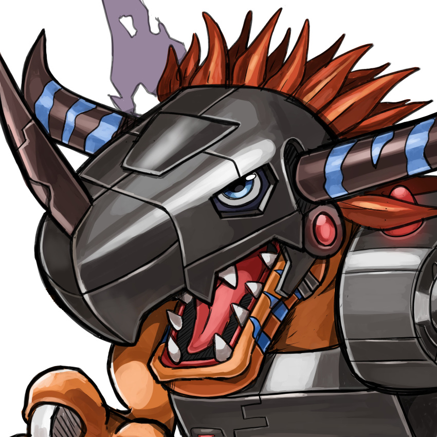 Safebooru - absurdres blue eyes claws colored skin cyborg digimon ...