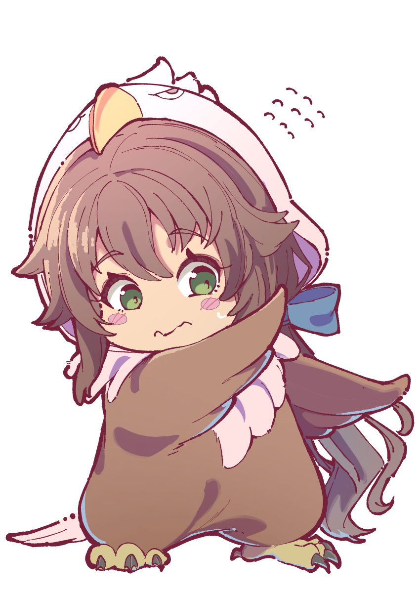 Safebooru - 1girl absurdres animal costume bird blush brown hair ...