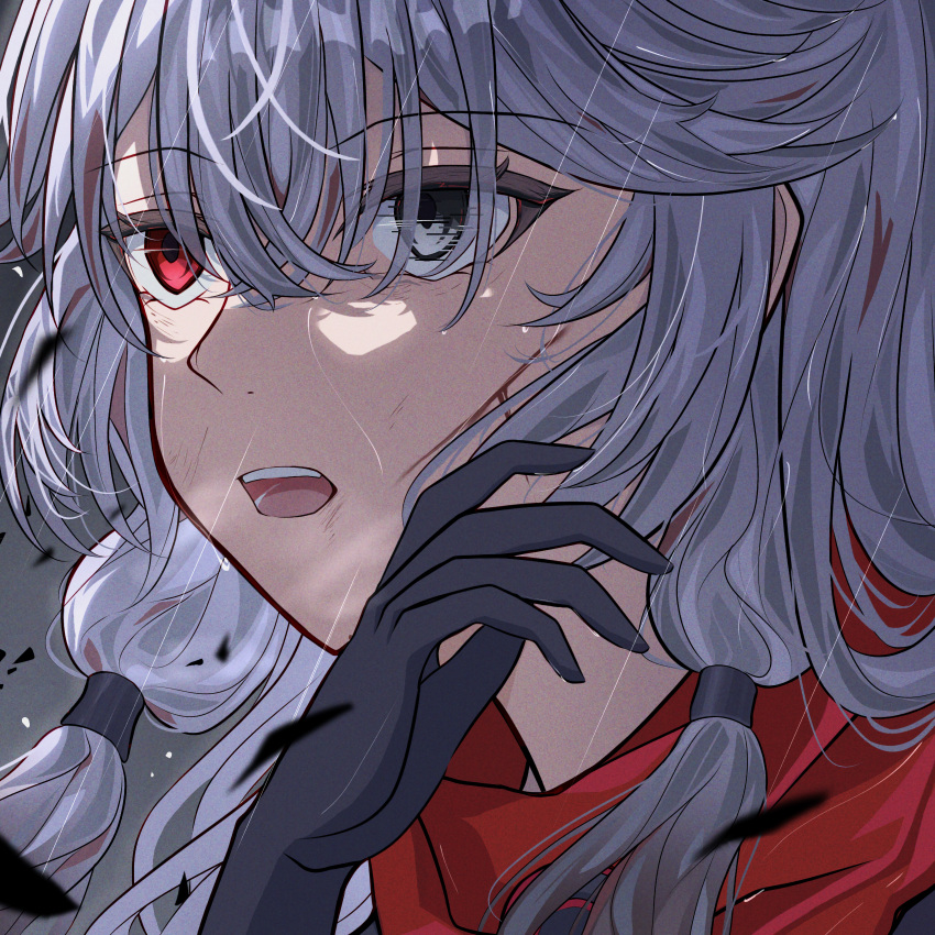 Safebooru - 1girl absurdres alpha (pgr) black gloves blood on cheek ...