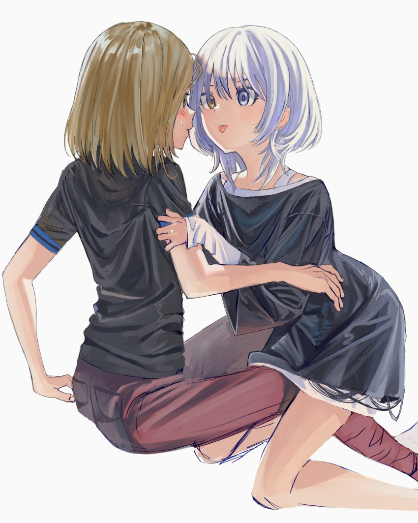 Safebooru - 2girls bang dream! bang dream! it's mygo!!!!! bilingual commentary black shirt blue ...