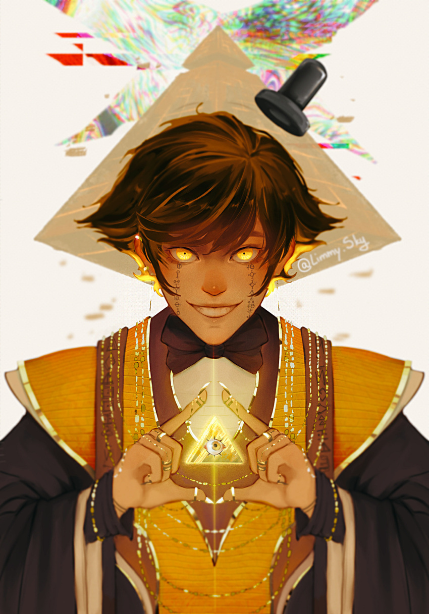 Safebooru - 1boy aegyo sal armor bill cipher black bow black bowtie ...