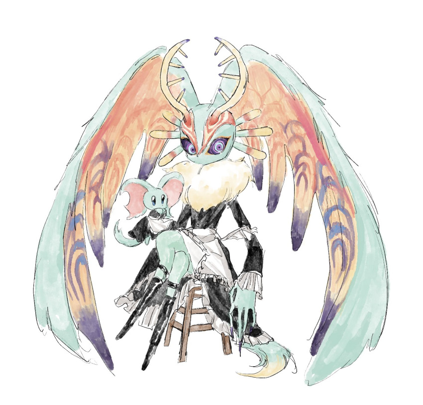 Safebooru - aida (aidacamelia0516) apron black dress dress ear wings ...